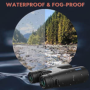 12X50 Professional HD Binoculars for Adults with Phone Adapter and Foldable Tripod - High Power Binoculars with Large View - Super Bright Waterproof Binoculars for Bird Watching Hunting Stargazing