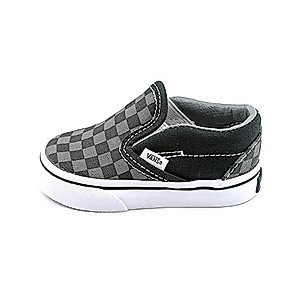 Vans Unisex-Child Classic Slip-On Core-K, Check Black/Pewter, 7 M US Toddler