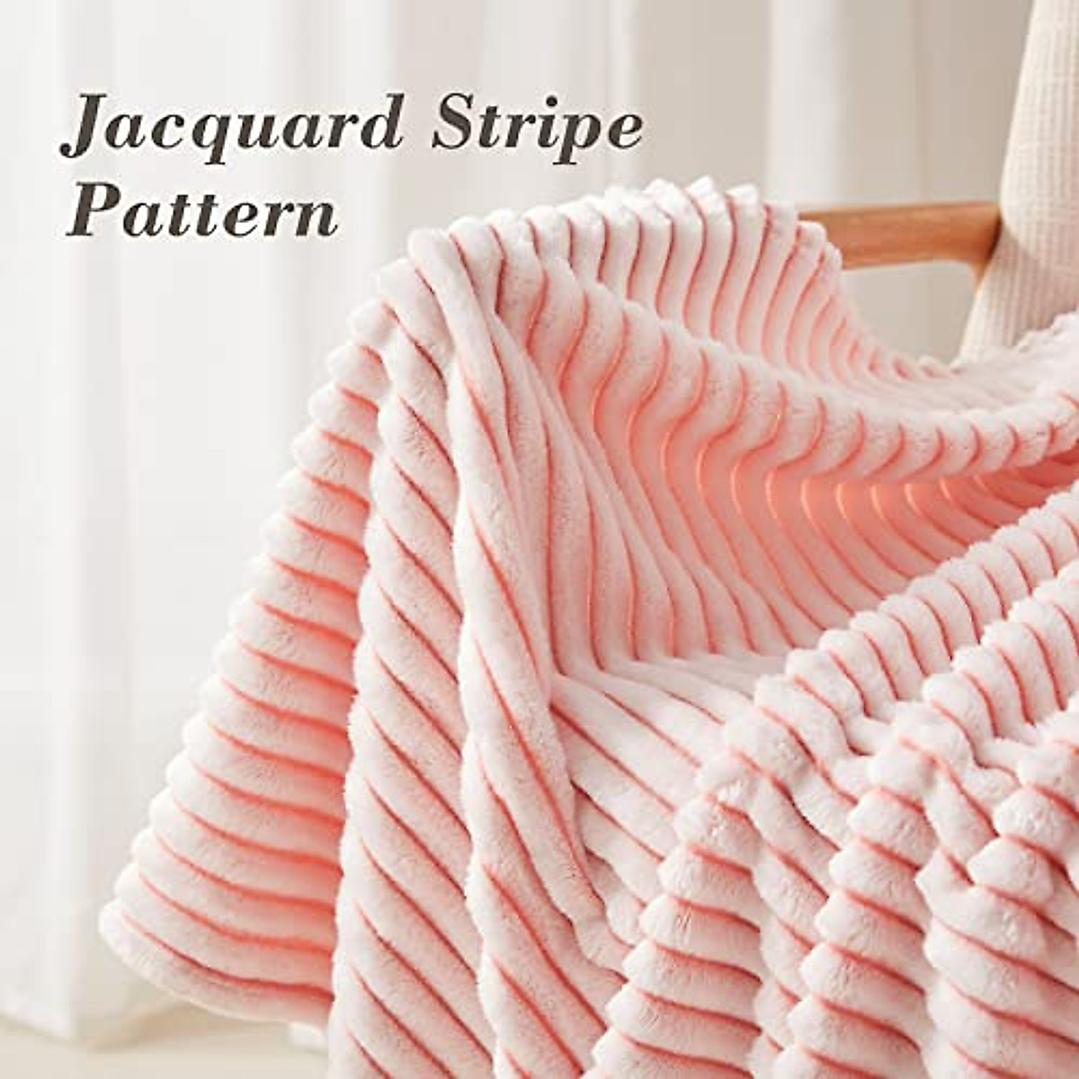 EMME Sherpa Blanket Fleece Throw Blanket, Soft, Plush, Warm and Cozy Blanket, Single Layer, 3D Touch Experience, Perfect for Bed Couch and Sofa Chair(Pink, 50'' x 60'')