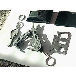 Multitools Set with Gift Box (Multi-Function Card, Multitool Key with Key Ring and Clip, Mini Multitool Plier).