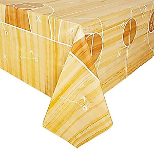 BLUE PANDA Basketball Table Cover, Sports Birthday Party Supplies (54 x 108 in, 3 Pack)