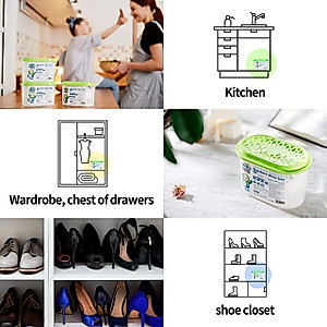 Sunny Home (8 Pack) Moisture Absorbers 9.17oz, Unscented, Odor Eliminator, Dehumidifier and Deodorizer for Closet, Bathroom, Kitchen in Home & RVs. WHITE