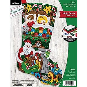 Bucilla, Night Felt Applique Christmas Stocking Kit, 18" (89258E)