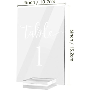 Elegant Acrylic Table Numbers for Wedding Reception - Set of 20 Table Numbers 1-20 +1 Personalized Table Sign - Modern and Clear Design for Easy Visibility