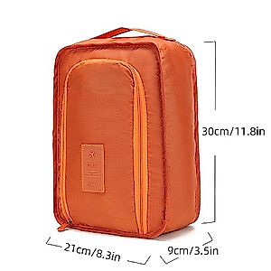 Hualibao Travel Shoes Pouch Shoe Bag with Handle Holds 1 Pairs of Shoes, Shoe Packing Cubes for Travel(Orange)