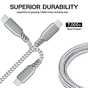 10FT+10FT USB C Charger Cable Cord for Moto G Power/G Stylus 2020 2021,G Fast,G7 Play Power Plus,Z4 Z3,Edge,G6,Z2 Force,G7 Supra/Optimo Maxx,Motorola One 5G Ace Action Zoom,Long Charge Charging Wire