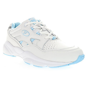 Propet Stability Walker Medicare/HCPCS Code = A5500 Diabetic Shoe White/Light Blue 8 W (D)