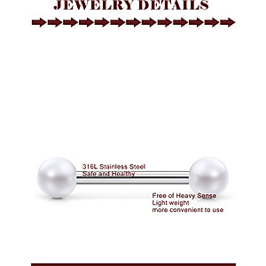 Prjndjw 14G Nipple Rings Surgical Steel Tongue Rings Plastic Nipple Piercing Barbell Nipplering Diamond CZ Body Piercing Jewelry Retainer for Women Men 14mm Length Size Silver-tone 8Pairs