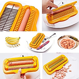 Slicer Hot Dog Cutter, Sausage slicer Stainless steel wire multi-purpose slicer Ham and banana slicer manual cutting machine