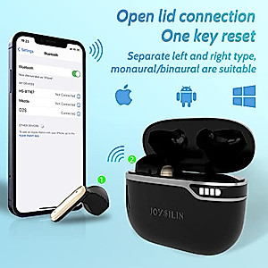 JOYSILIN - True Wireless Earbuds - in-Ear Bluetooth Headphones - Built-in Microphone and Wireless Charging case - 36-Hour Loop - Sports Waterproof - Grey