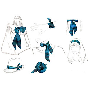 Uainhrt 4pcs Morning Glory Design Bag Handbag Handle Ribbon Scarf Hair Head Band Neck Scarf Neckerchief Scarf Head Wrap Fashion Gifts