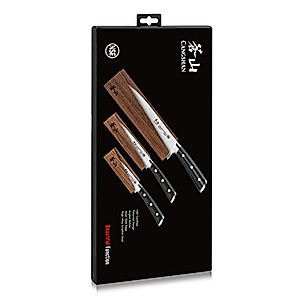 Cangshan TS Series 1020854 Swedish 14C28N Steel Forged 3-Piece Starter Knife Set with Wood Sheaths