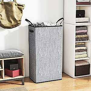 Wisdom Star Laundry Hamper,75L Collapsible Waterproof Large Laundry Basket,Laundry Sorter for Clothes Toys in the Dorm and Family,Grey