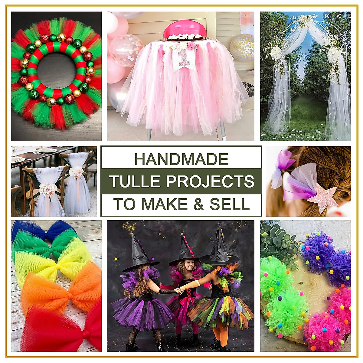 White Tulle Fabric Roll 6 Inch X 300 FT (100 Yards) Matte Tulle Ribbon Netting Mesh Spool for DIY Tutu Skirt Wedding Bow Gift Wrapping Baby Shower Christmas Party Halloween Decorations