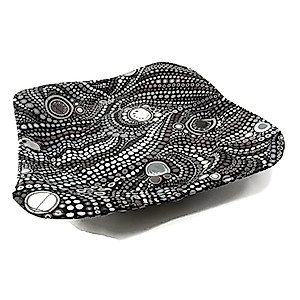Black and White Microwave Plate Holder - Modern Cotton Fabric Dinner Plate Cozy