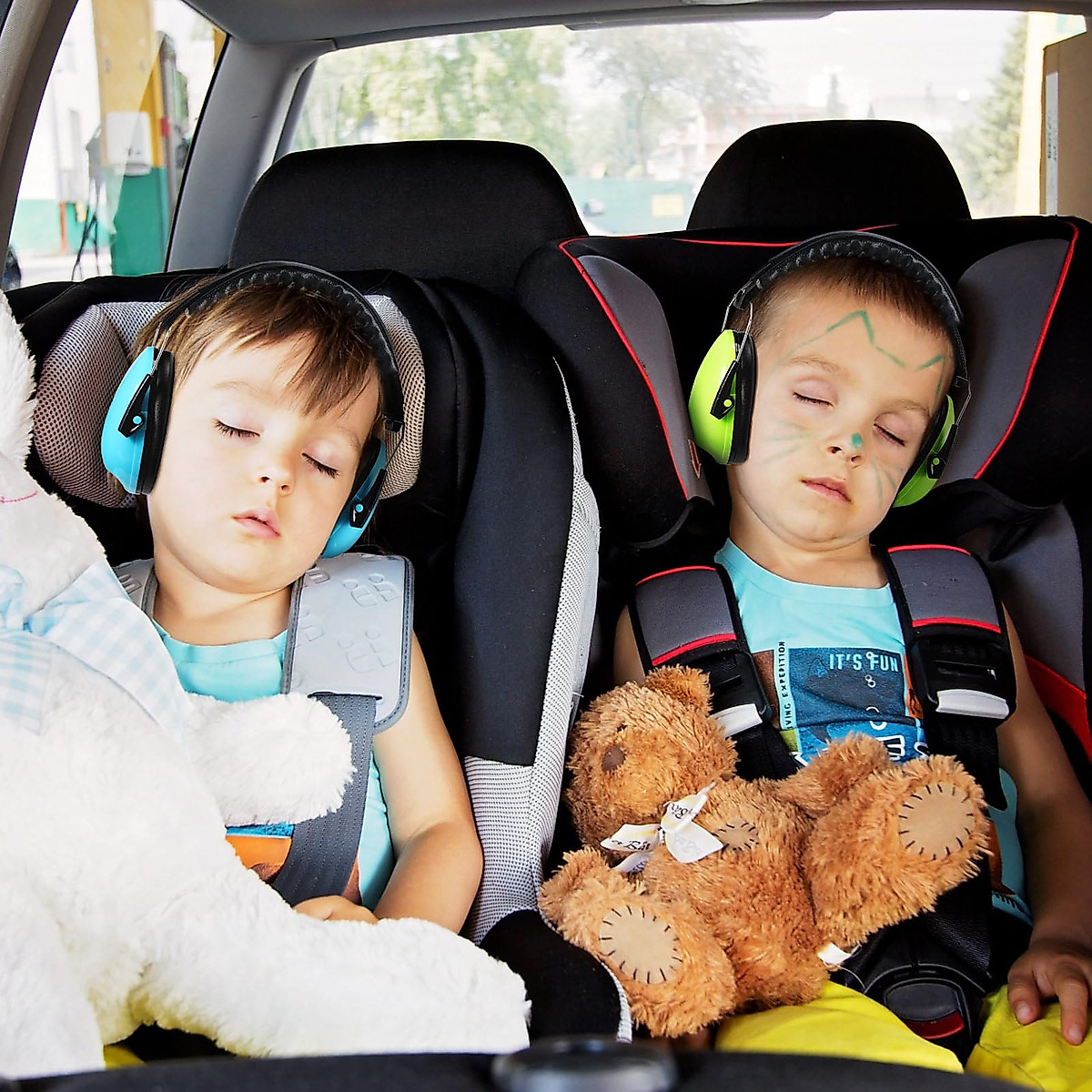 6 Pcs Kids Ear Protection Earmuffs Noise Canceling Headphones Adjustable Ear Muffs Noise Reduction Headphones for Autism Children (Blue,Green,Pink)