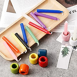 100 Pcs Spell Candles with 10 Holders for Witchcraft Sets Ritual Candle Sticks Spell Taper Candles Chime Candles Colored Candles Set for Meditating Altar Wicca Spells Witch Rituals (Colorful Holders)