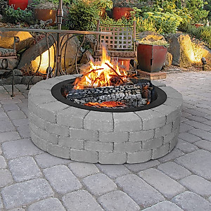 Blue Sky Outdoor Living PCFR3612 Round Finish Steel Fire Ring, Porcelain Coated Black