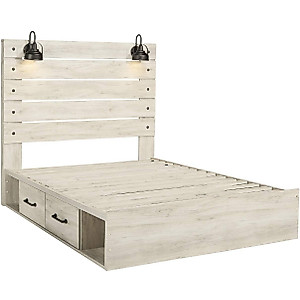 Signature Design by Ashley Wooden Mattress Support Bunkie Board Roll Slat with Nylon Cord, Queen, Beige