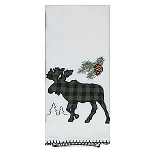 Kay Dee Designs Woodland Moose Applique Tea Kitchen Towel, 18" x 28", Various