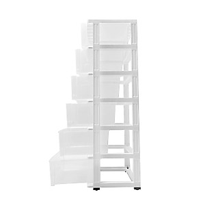TOOL1SHOoo 6-Tier Metal Rolling Trolley Cart Kitchen Storage Organizer Shelf with 4 Wheels PP Rolling Utility Cart Storage Mobile Organization Holder Space-saving