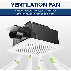Nalle Exhaust Fan Square Bathroom Ceiling Ventilation Fan 110V Through Wall Exhaust Smoke Fan for Kitchen,laundry room,Toilets, Garage, Shopping Mall and Office 80 CFM 1.2 Sones