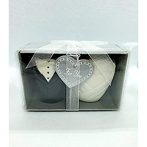 Generic, Bride and Groom Ceramic Salt & Pepper Shakers Wedding Favor Gift