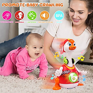 LAGSEAN Baby Toys 18 Months Hip-Hop Goose Early Education Kids Toys for 2 3+ Year Old Boys Girls Music/Walking/Flashing Lights/Dancing Toddlers Christmas Birthday Gifts (Random Color)