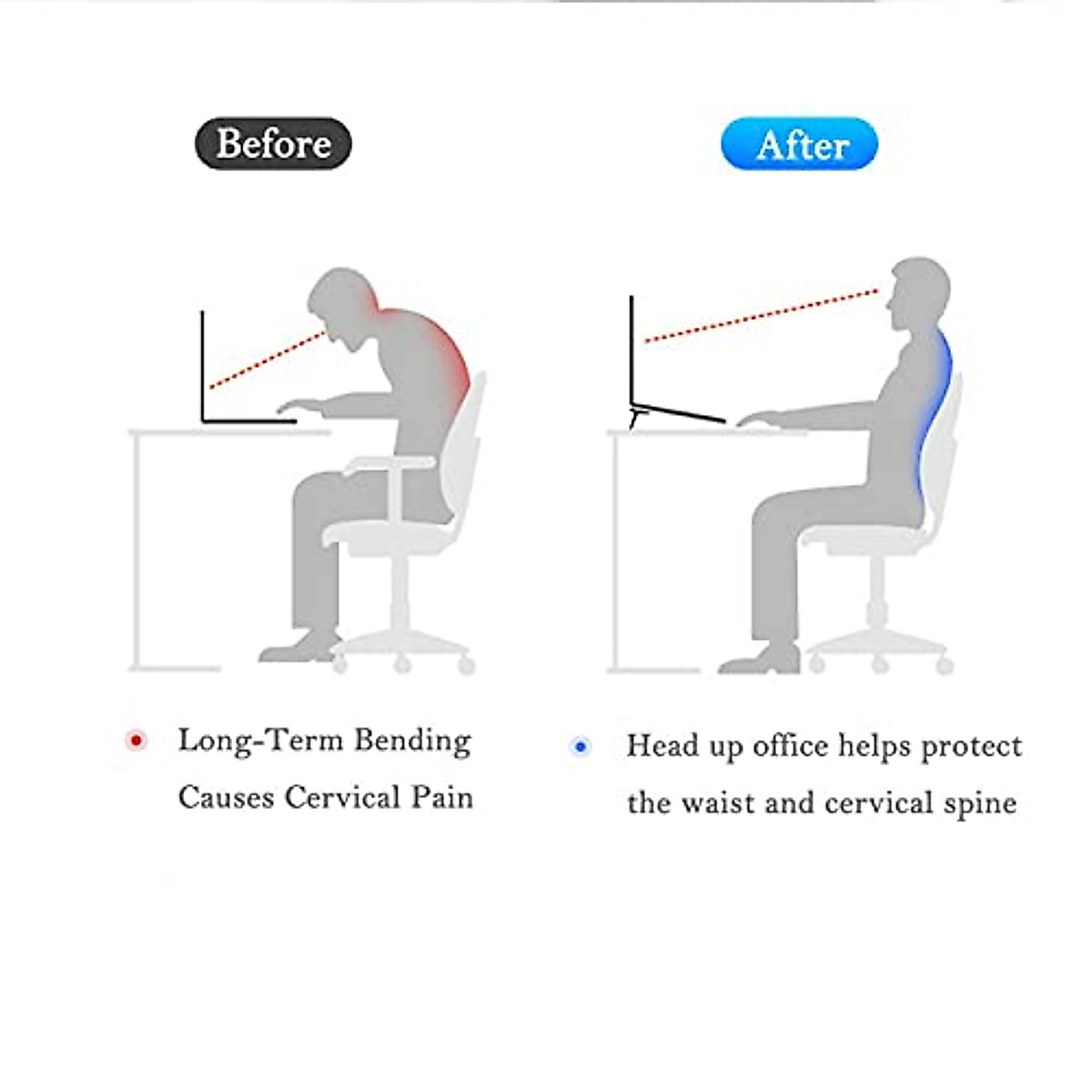 Portable Invisible Laptop Stand-2PCS,SUNTAIHO Mini Aluminum Cooling Pad,Computer Keyboard Mount Kickstand,Ergonomic Lightweight Laptop Desk Stand for MacBook Pro/Air, Lenovo,12-17 Inches Tablet&Laptop