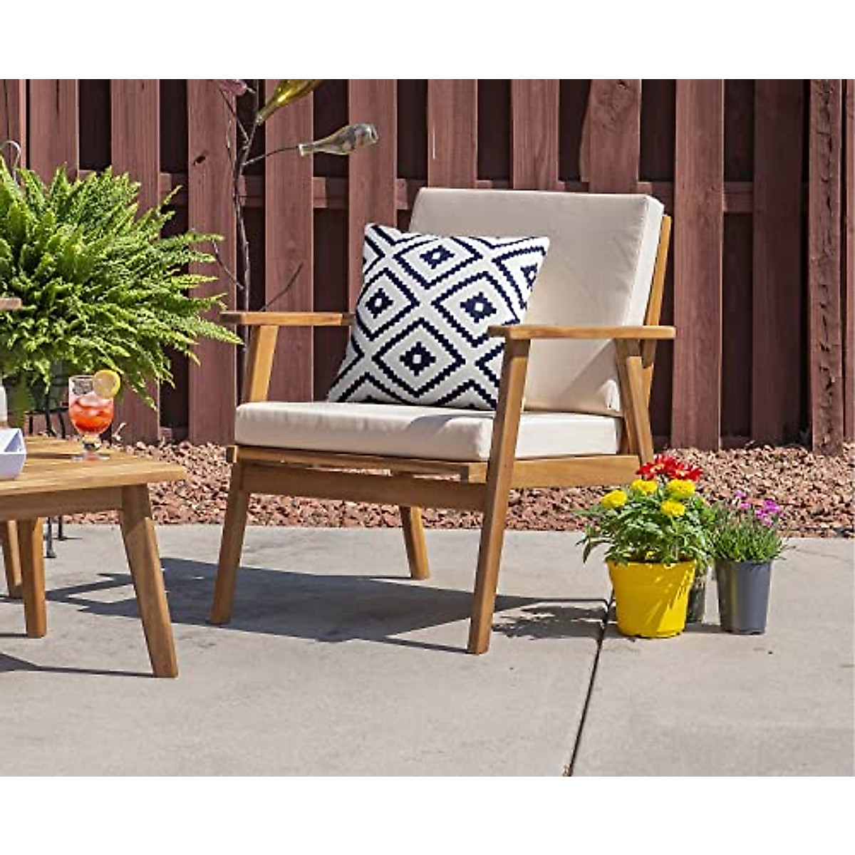 Adabana Set of 4 Outdoor Waterproof Boho Throw Pillow Covers 18 X 18 Inches,Blue and White Geometric Pillow Coves Decorative Cushion Cases Outdoor Throw Pillows for Patio Furniture Garden