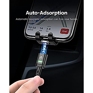 Kuulaa 3Pack Magnetic Charging Cable USB C,3A Fast Charging/Data Transmission with 3 in 1 Charging Tips Nylon-Braided Phone Cable Compatible for iProduct/Type C/Micro Device(3.3ft/3.3ft/3.3ft)