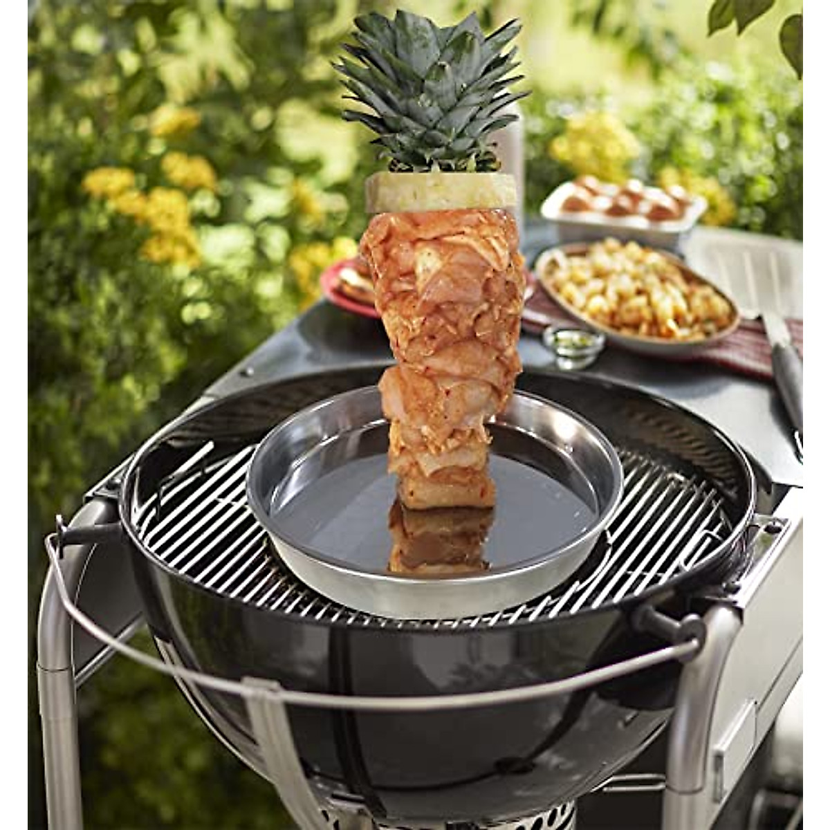 Al Pastor Skewer for Grill, 7.5'' and 10'' Skewers, 10"x10" and 1.40 depth Stainless Steel Base Plate,Vertical Skewer,Bbq Vertical Skewer,Trompo Para Tacos Al Pastor,Vertical Rotisserie,Vertical Spit