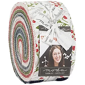 Gingiber Merrymaking Jelly Roll 40 2.5-inch Strips Moda Fabrics 48340JR, Assorted Color