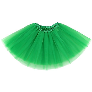 Simplicity Women's Adult Classic Elastic 3 Layered Tulle Tutu Skirt, Dark Green