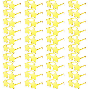 Fabbay 100 Pairs Star Shaped Rimless Sunglasses Transparent Star Glasses Candy Color Star Pentagram Glasses(Light Yellow)