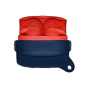 Haotop Case Compatible with Jabra Elite 65t/Elite Active 65t, Silicone Waterproof Overall-Protection Case Cover with Carabiner (Midnight Blue)