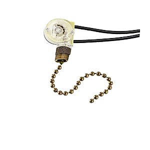 Pull Chain Switch, ZE-109 Ceiling Fan Light Switch, On-Off Speed with Pull Chain Compatible with Ceiling Light Fans, Lamps and Wall Lights. (Bronze)