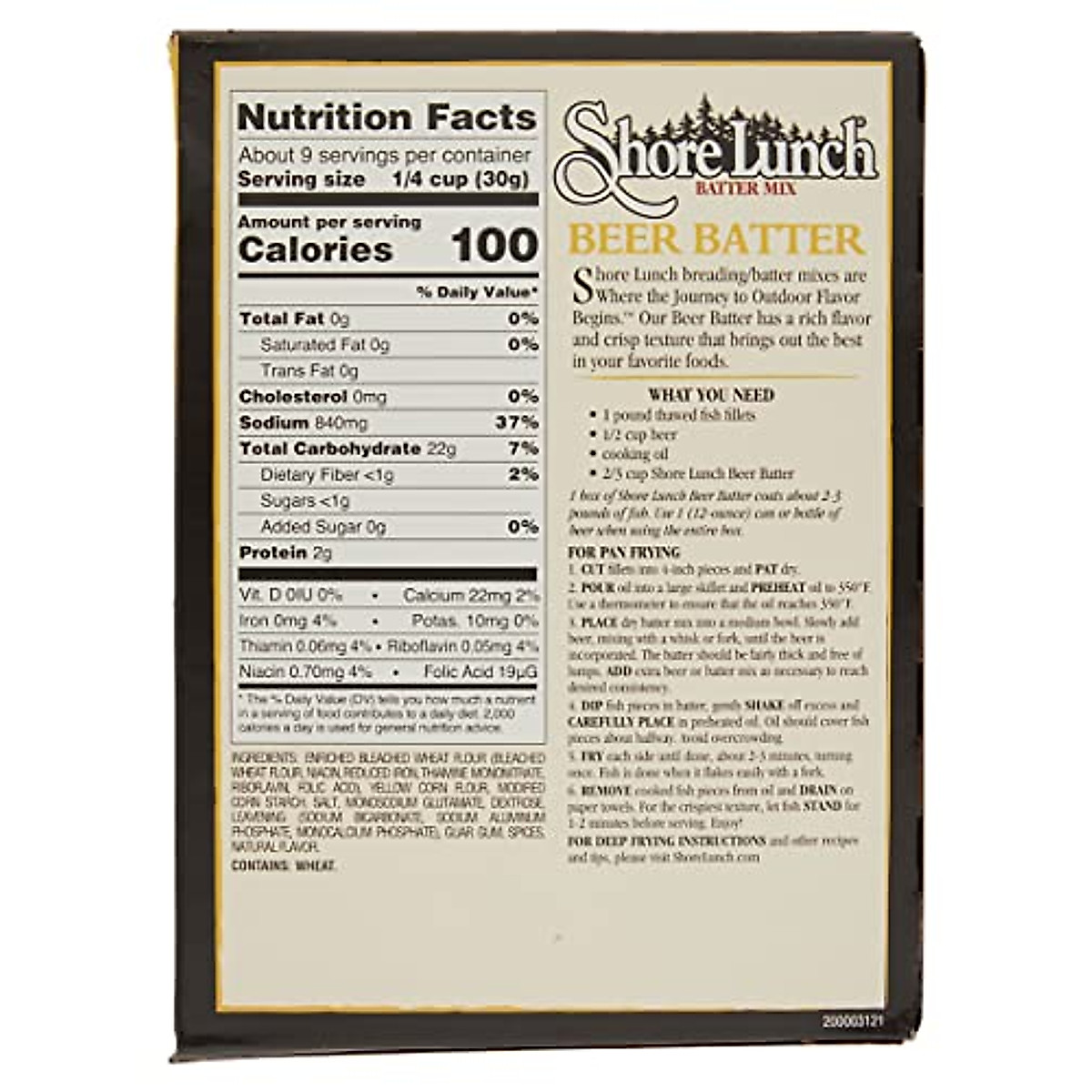 Shore Lunch Batter Mix Beer Batter Mix, 9 Oz, 6 Pack