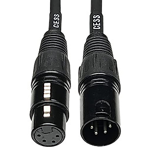 CESS-193-3fx1 Balanced 4-Pin XLR Male to 4-Pin XLR Female Extension Cable, Headphone Audio Extension Cable (3 Feet, 1-Pack)