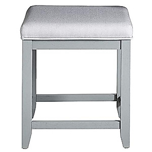 Crosley Furniture Vista Makeup Vanity Chair with Upholstered Seat, Vintage Gray