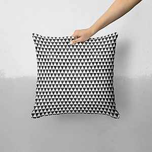 iiRov Black and White Watercolor Triangle Pattern - Custom Decorative Home Decor Indoor or Outdoor Throw Pillow Cover Plus Cushion Set for Sofa, Bed or Couch (Pillow CASE Cover Plus Cushion)