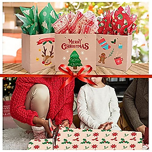 150 Sheets Christmas Tissue Paper, Assorted Holiday Wrapping Paper for Gift Boxes Wrapping and Christmas Party Decorations, 20" x 20"