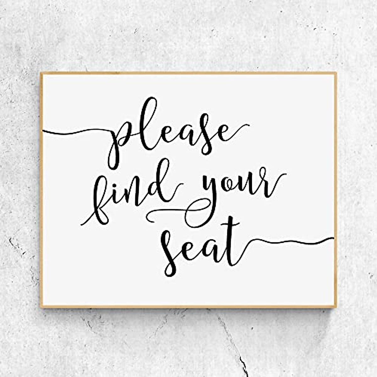 ZLKAPT Please Find Your Seat Sign, Wedding Sign, Shimmer Paper,Wedding Seating Sign, Wedding Reception Signs, Wedding Seats Sign, Rustic Sign 8x10inch
