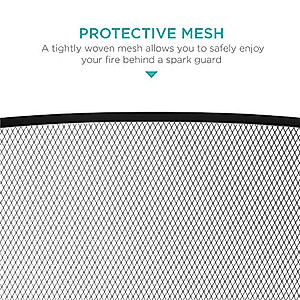 Best Choice Products 47.5x27.25in 3-Panel Simple Steel Mesh Fireplace Screen, Fire Spark Guard Grate for Living Room Home Decor w/Rustic Worn Finish - Black