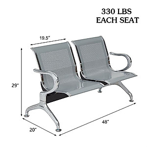 Kinbor Airport Waiting Chairs Salon Office Waiting Room Chairs Furniture Bench Waiting Area Reception Chairs with Arms