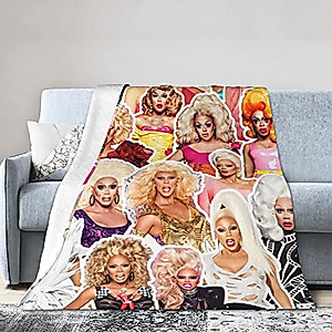 Blanket RuPaul Drag Race Soft and Comfortable Warm Fleece Blanket for Sofa,Office Bed car Camp Couch Cozy Plush Throw Blankets Beach Blankets