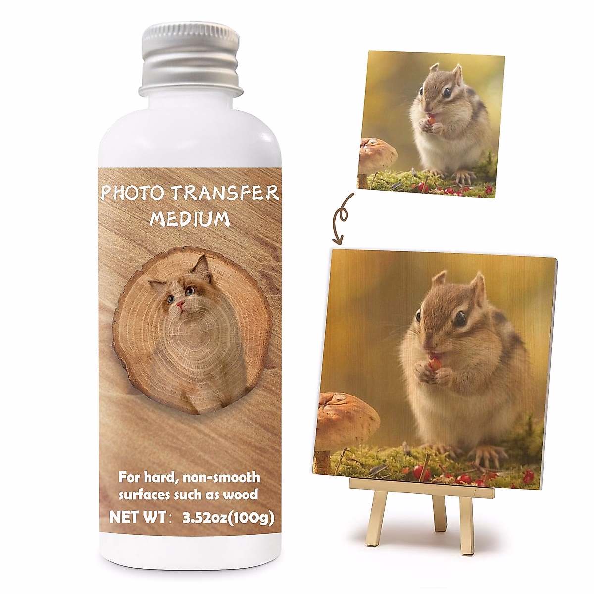 WAN2TLK 100ml Photo Transfer Medium, Gel Medium for Photo Transfer, Image After Transfer Clear Without Fading, Image Transfer Gel for DIY Arts & Crafts, Home Decor, Personalized Gifts