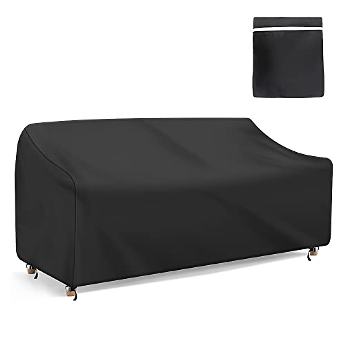 Patio Furniture Loveseat Sofa Cover - 420D Oxford Fabric 100% Waterproof Outdoor Sofa Cover, Durable Patio Furniture Cover Fits for All Weather& Black(79L37W35H25H)