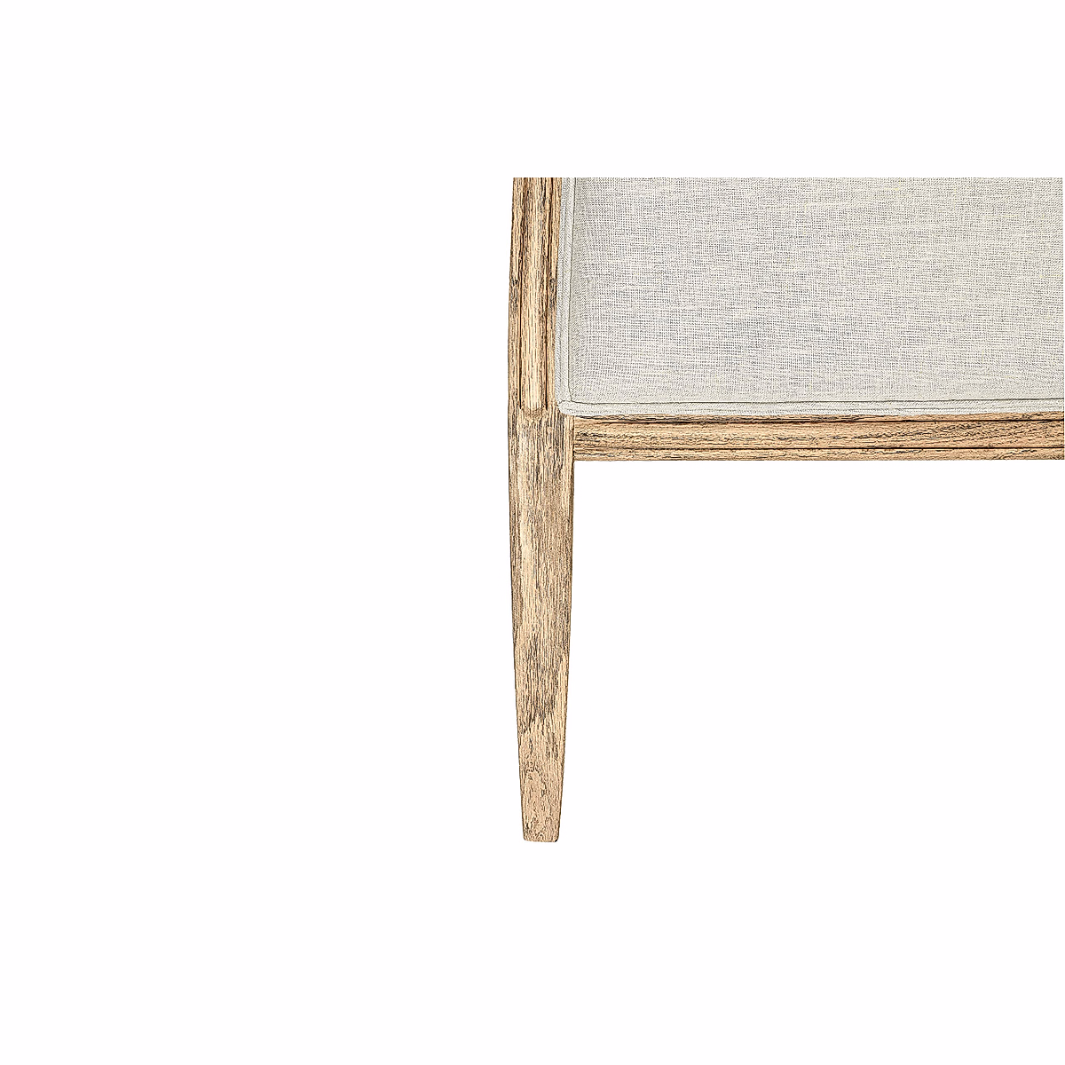 Creative Co-Op, Natural, Queen Modern Farmhouse Solid Oak Wood Headboard with Linen Upholstery, Beige