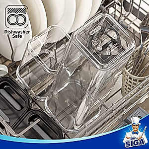 MR.SIGA 4 Pack Airtight Food Storage Container Set, BPA Free Kitchen Pantry Organization Canisters, One-handed Airtight Cereal Flour Spaghetti Storage Containers, 2.1L / 72oz, Black